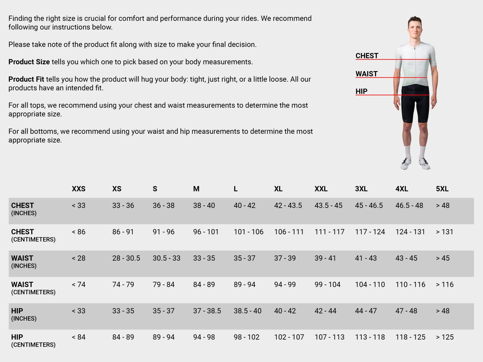 Size Charts (MTB) - Leadville Race Series